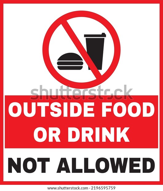 Outside Food Drink Not Allowed Banner Stock Vector (Royalty Free ...