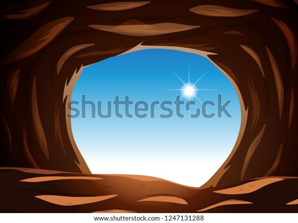 Outside View Cave Illustration Stock Vector (Royalty Free) 1247131288 ...