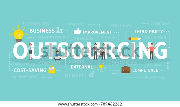 Outsourcing Concept Illustration Idea Finding New: เวกเตอร์สต็อก (ปลอด ...