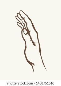 Outstretched Handbreadth Forearm On White Backdrop Stock Vector ...