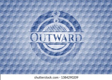 Outward Blue Emblem Geometric Background Vector Stock Vector (Royalty ...
