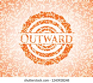 Outward Orange Tile Background Illustration Square Stock Vector ...