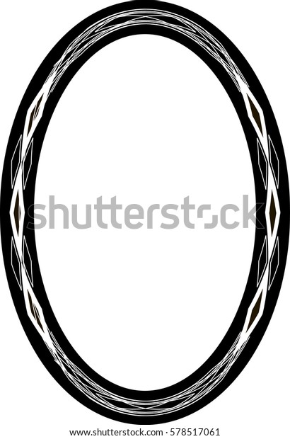 Oval Black Abstract Frame On White Stock Vector (Royalty Free) 578517061