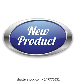 Oval Blue New Product Button On Stock Vector (Royalty Free) 206752567