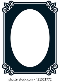 Oval Border Photo Frame Deco Vector Stock Vector (Royalty Free ...
