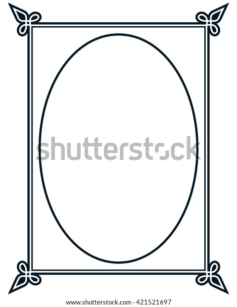 Oval Border Photo Frame Deco Vector Stock Vector (Royalty Free ...