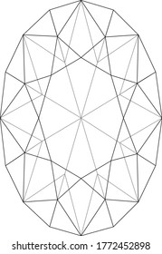 Oval Cut Diamond Facet Vector Stock Vector (Royalty Free) 1772452898 ...