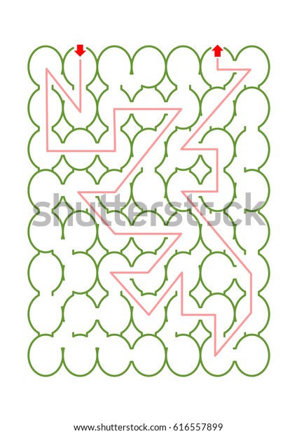 Oval Egg Shaped Maze Game Solution Stock Vector (Royalty Free ...