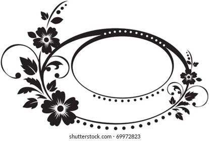 Oval Floral Frame Stock Vector (Royalty Free) 69972823 | Shutterstock