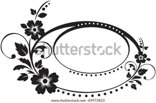 Oval Floral Frame Stock Vector (Royalty Free) 69972823 | Shutterstock