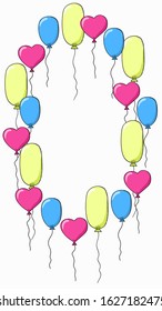 Oval Frame Balloons Blank Space Text Stock Vector (Royalty Free ...