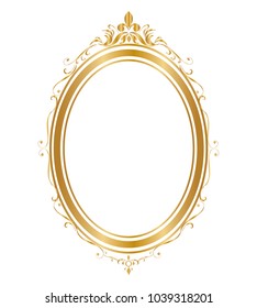 Oval Frame Border Golden Frame On: เวกเตอร์สต็อก (ปลอดค่าลิขสิทธิ์ ...
