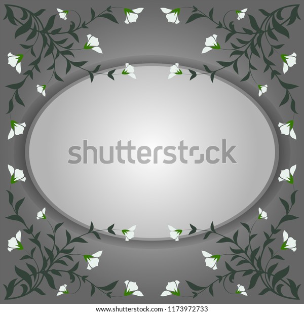 Oval Frame Flowers Leaves Stock Vector (Royalty Free) 1173972733 ...