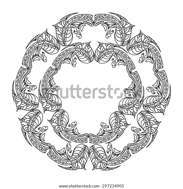 Oval Frame Mandala Stock Vector (Royalty Free) 297234905 | Shutterstock