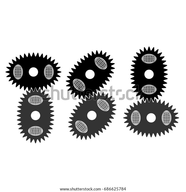 Oval Gears Vector Illustration Stock Vector (Royalty Free) 686625784 ...