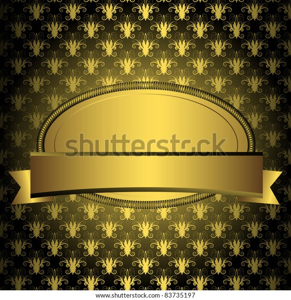 Oval Golden Frame Ribbon On Vintage Stock Vector (Royalty Free ...