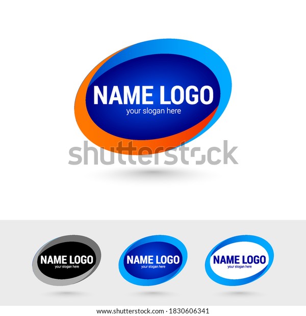 Oval Graphic Logos Templates Simple Color Stock Vector (Royalty Free ...