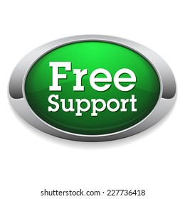 Oval Green Free Support Button On Stock Vector (Royalty Free) 227736418 ...