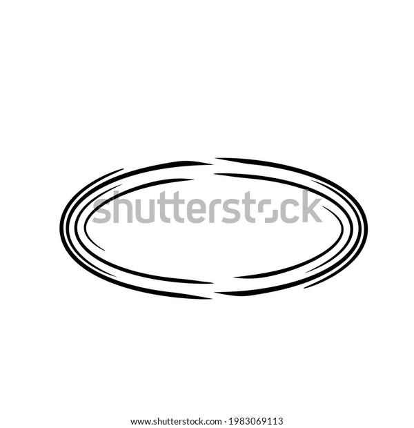 Oval Grunge Frame Isolated On White Stock Vector (Royalty Free) 1983069113