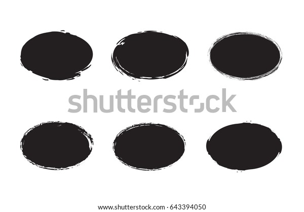 Oval Object Grunge Style Design Use Stock Vector (Royalty Free) 643394050