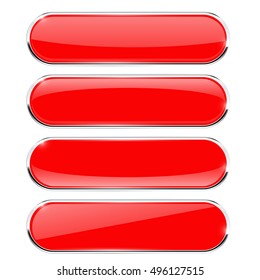 Oval Red Buttons Vector Illustration Isolated Stock Vector (Royalty ...
