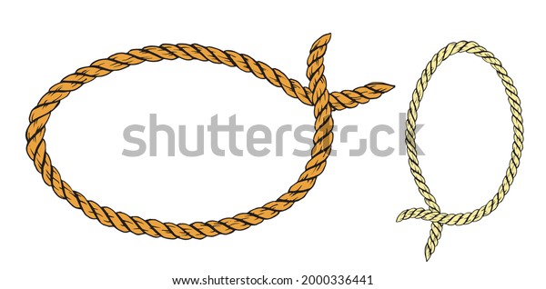 Oval Rope Frame Illustration Hand Drawn Stock Vector (Royalty Free ...