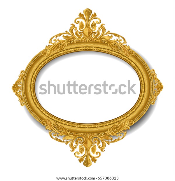 Oval Vintage Gold Picture Frame Stock Vector (Royalty Free) 657086323 ...