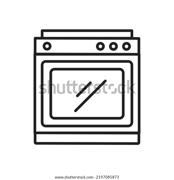 Oven Icon Outline Vector Convection Ovenoven Stock Vector (Royalty Free ...