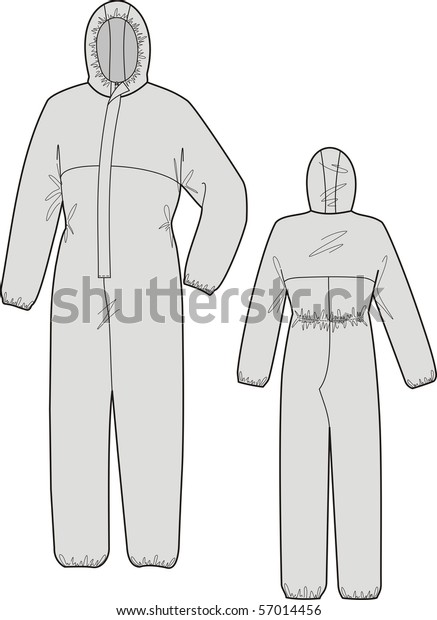 Overalls Protective Hood Long Sleeves Stock Vector (Royalty Free) 57014456