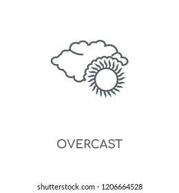 Overcast Linear Icon Overcast Concept Stroke Stock Vector (Royalty Free ...