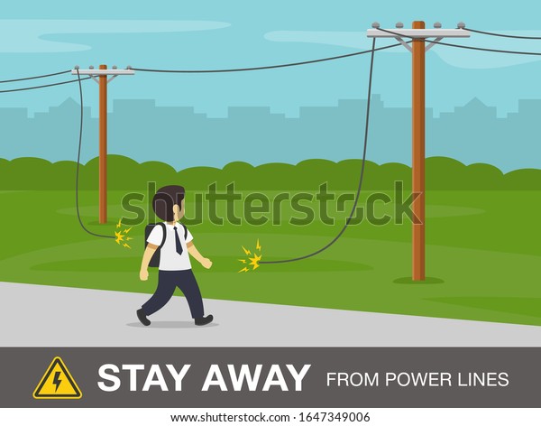 Overhead Power Line Safety School Boy: เวกเตอร์สต็อก (ปลอดค่าลิขสิทธิ์ ...