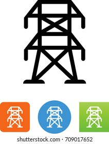 Lattice Tower Overhead Power Line Isolated Stock Vector (Royalty Free ...