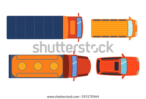 Overhead Top View On Colorful Car Stock Vector (Royalty Free) 593170964 ...