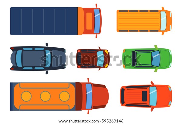 Overhead Top View On Colorful Car Stock Vector (Royalty Free) 595269146