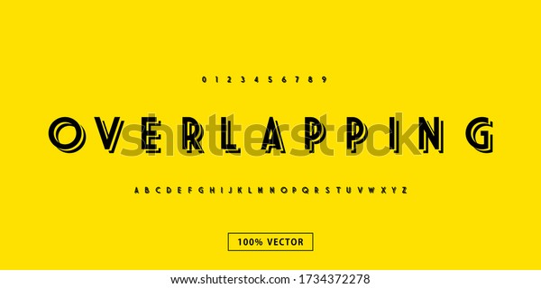 Overlapping Fonts Technology Typography Alphabet Fonts Stock Vector ...