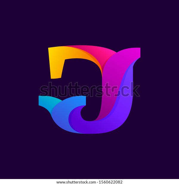 Overlapping Gradients Letter J Logo Design Stock Vector (Royalty Free ...