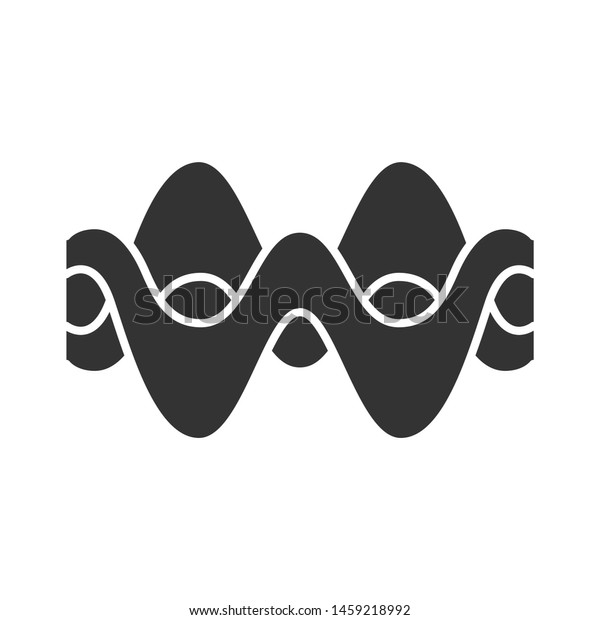 Overlapping Waves Glyph Icon Silhouette Symbol 库存矢量图（免版税）1459218992 ...