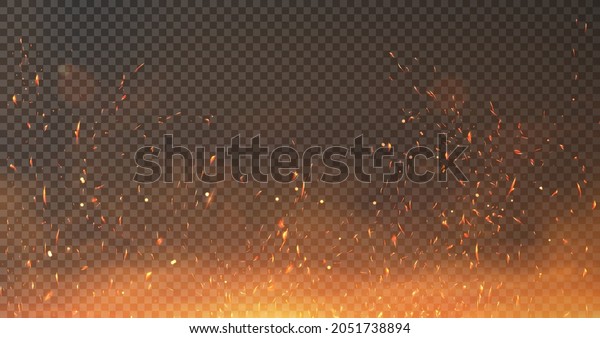 Overlay Effect Fire Smoke Sparks Coals Stock Vector (Royalty Free ...