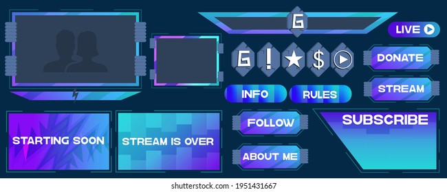 109 Game frame overlay banner with buttons And video player Images ...