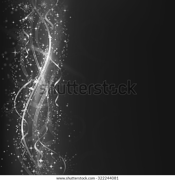 Overlaying Silver Wavy Lines Forming Abstract Stock Vector (Royalty ...