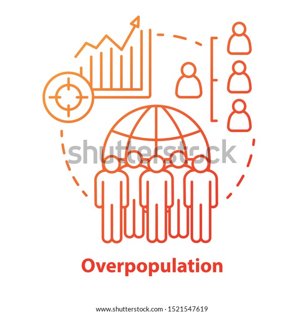 Overpopulation Concept Icon Planet Overcrowding Idea: vector de stock ...