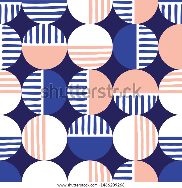 Oversized Retro Geo Dots Vector Seamless Stock Vector (Royalty Free ...