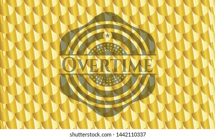 Overtime Gold Emblem Scales Pattern Vector Stock Vector (Royalty Free ...