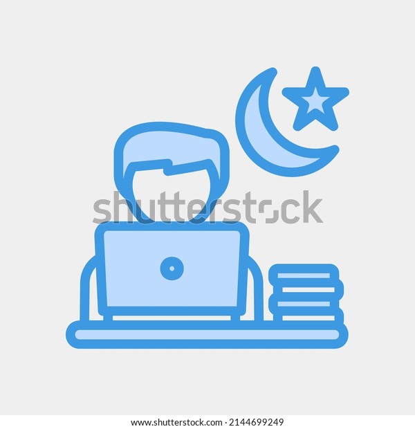 Overtime Icon Blue Style Use Website Stock Vector (Royalty Free ...