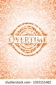 Overtime Orange Mosaic Emblem Background Stock Vector (Royalty Free ...