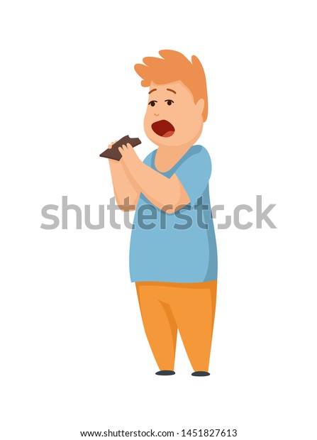 Overweight Boy Cute Chubby Child Cartoon Stock Vector (Royalty Free ...