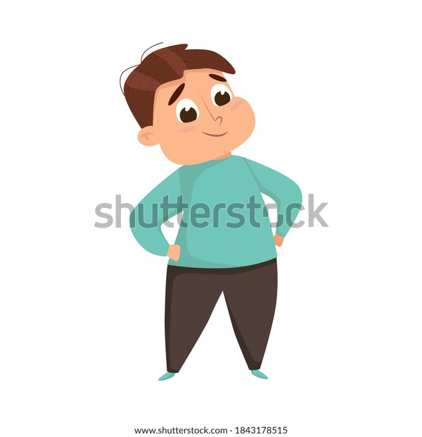 Overweight Chubby Boy Cheerful Plump Kid Stock Vector (Royalty Free ...