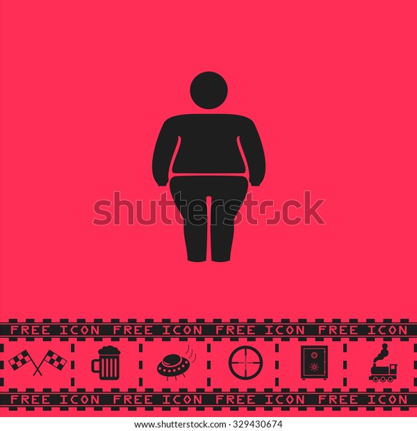 Overweight Man Symbol Black Flat Vector 스톡 벡터(로열티 프리) 329430674 ...