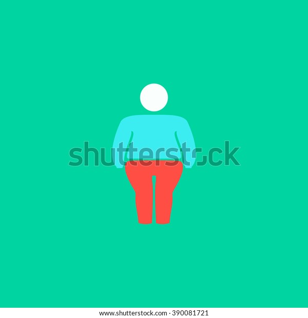 Overweight Man Symbol Flat Simple Modern Stock Vector (Royalty Free ...