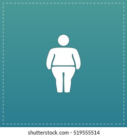 Overweight Man Symbol White Flat Icon Stock Vector (Royalty Free ...